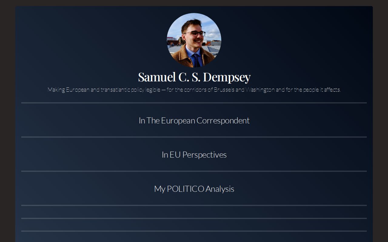 Samuel C. S. Dempsey | Analytics